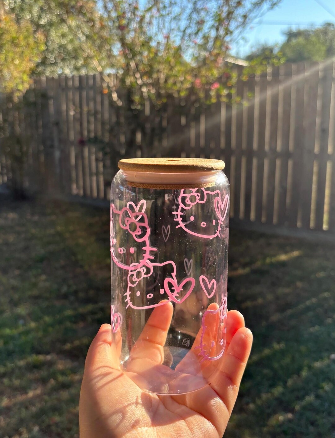 Hello Kitty Glass Cup, Hello Kitty Cup, Hello Kitty With Hearts Cup ...