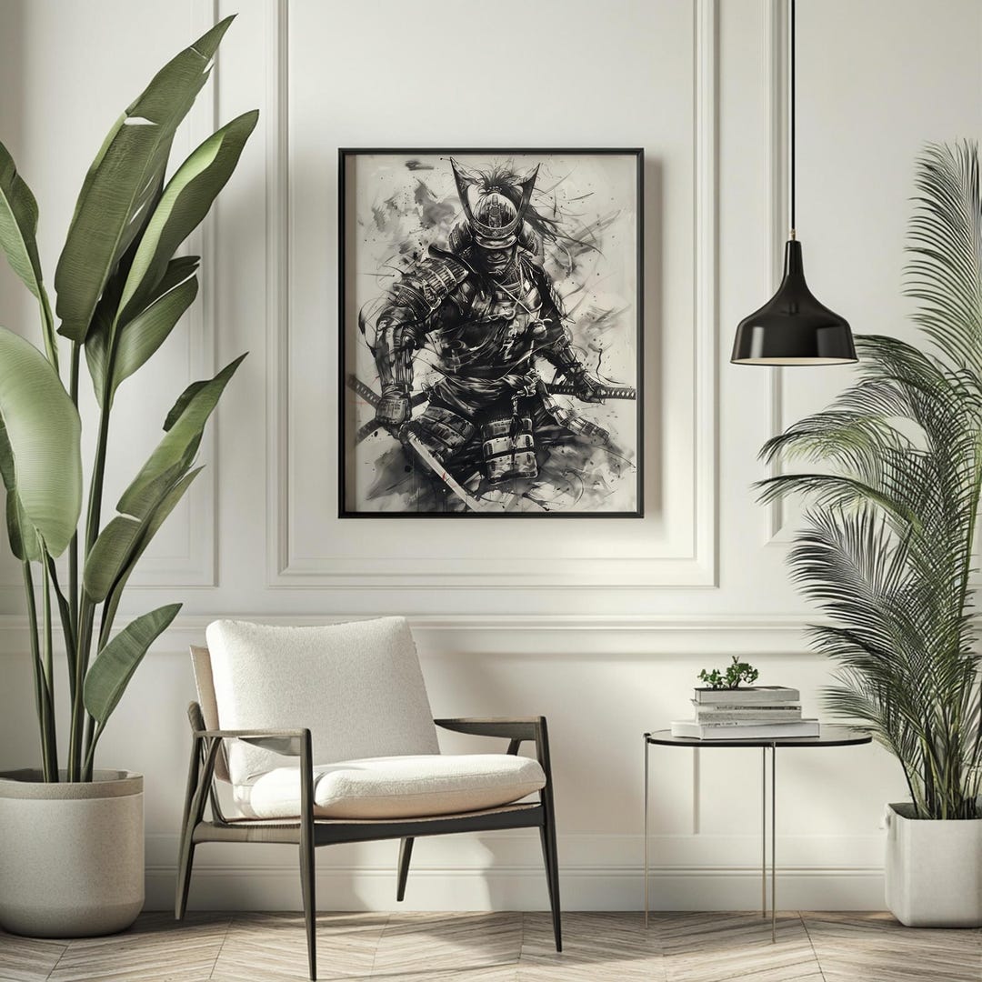 Samurai Poster, Samurai Art Print, Wall Art, Home Decor, Japanese Art ...