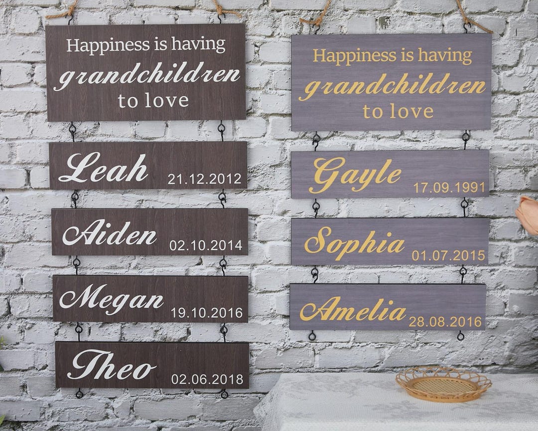 Grandchildren Sign,personalized Grandparent Sign,customize Wooden Sign ...
