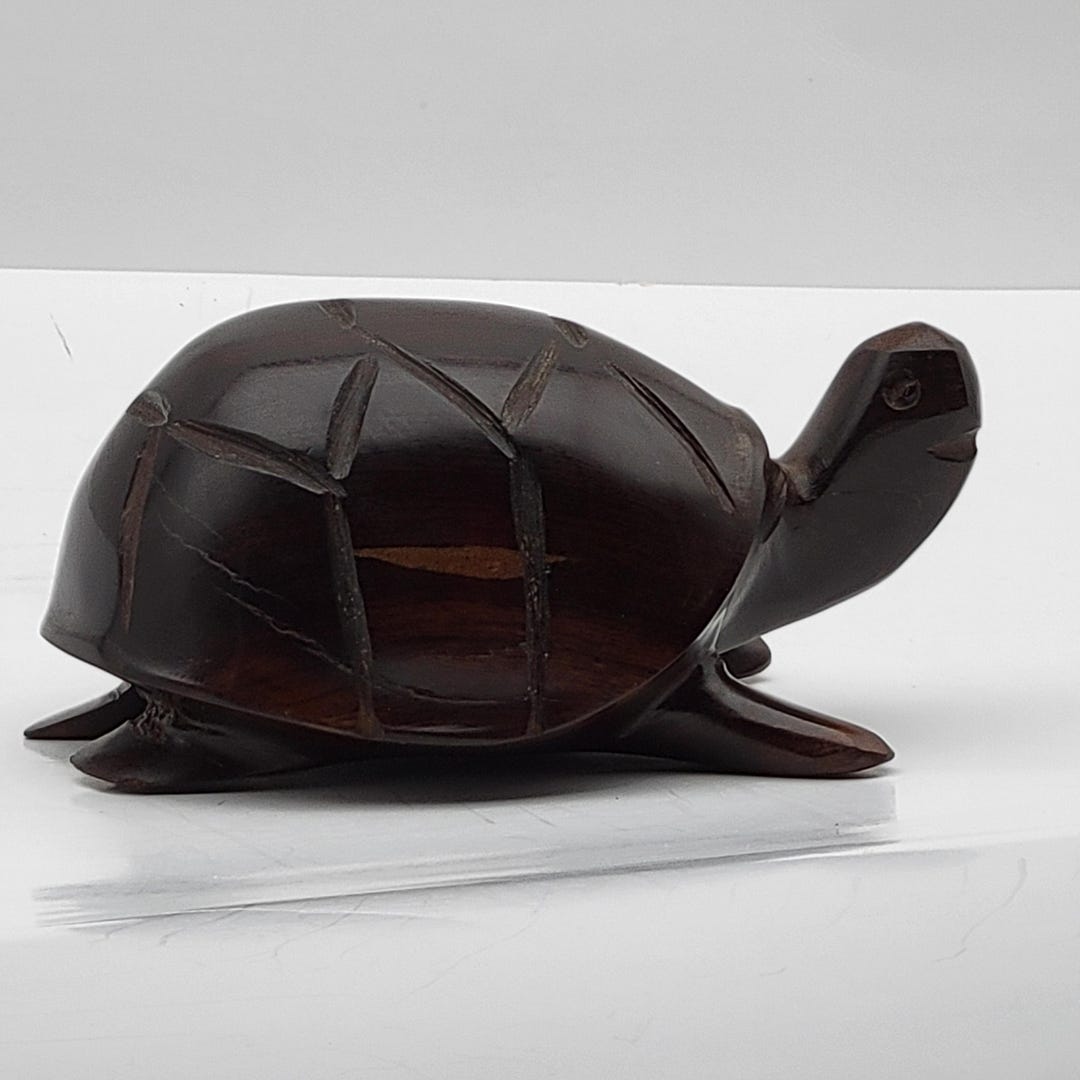 Ironstone Wood Tortoise Carving - Etsy