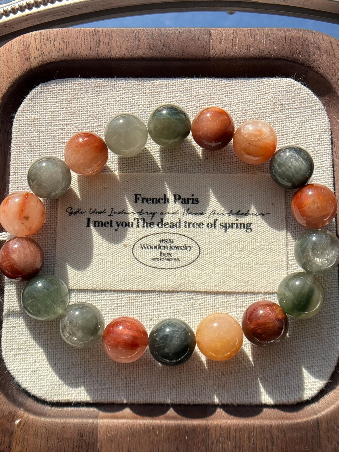 11mm Natural Multicolor Rabbit Hair Rutilated Quartz Beaded Bracelet 11 ...