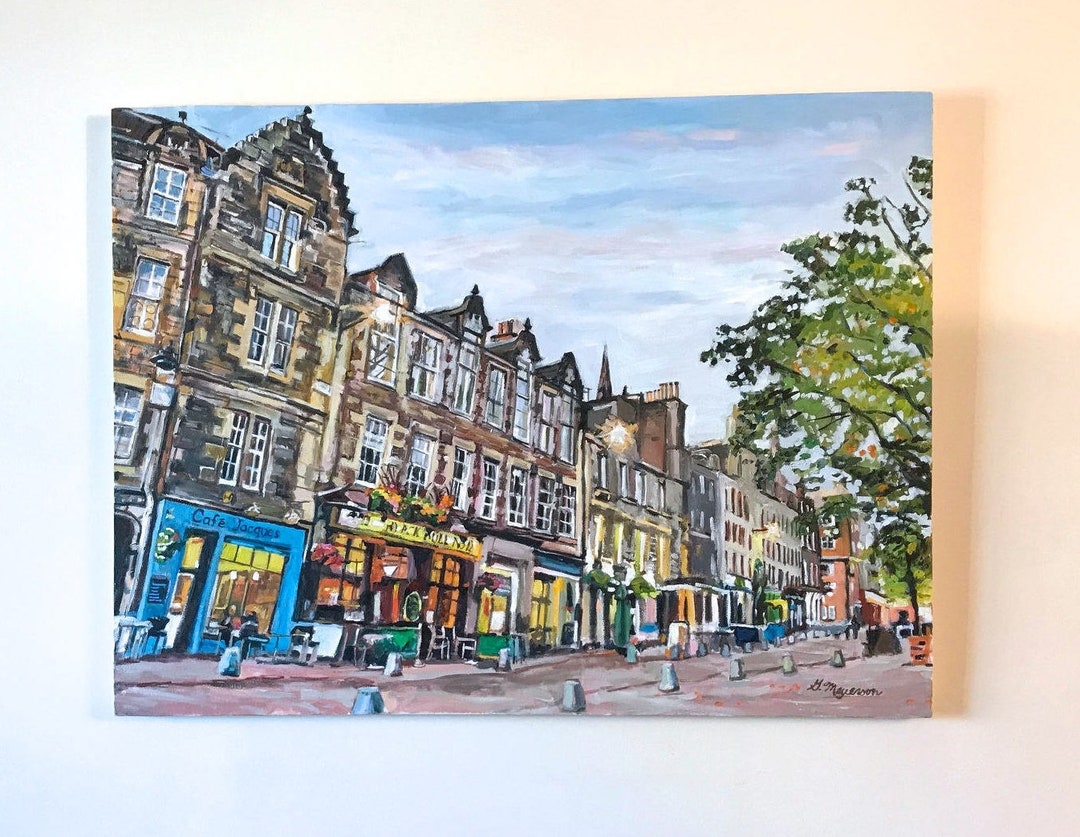 Edinburgh Grassmarket Oil Painting: Scotland Architecture Art, 36x48 ...