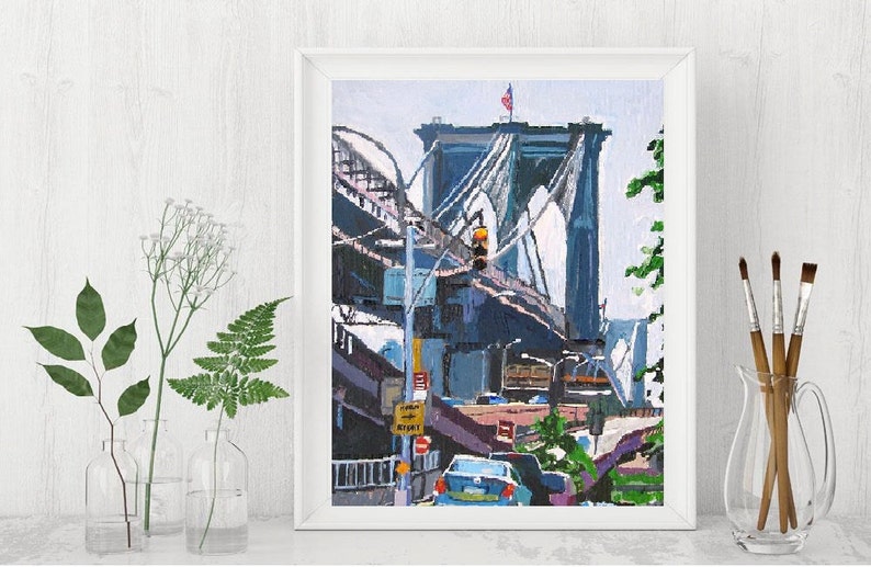Brooklyn Bridge Art Print: Dumbo NYC Cityscape Painting, Gwen Meyerson ...