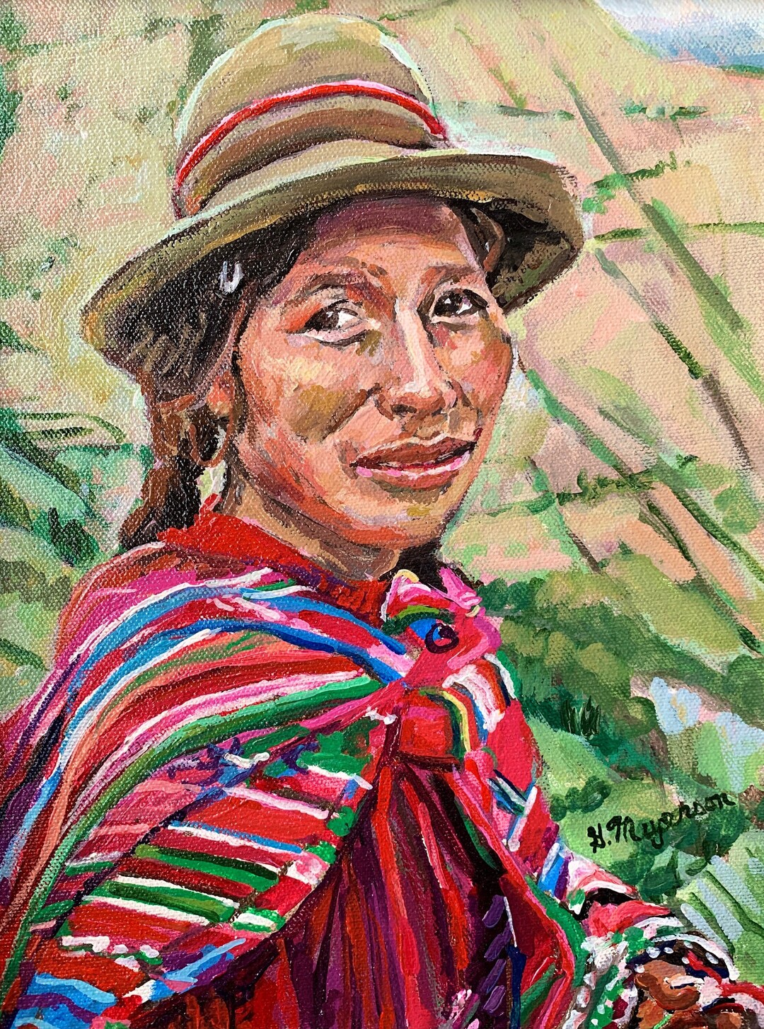 Peruvian Woman Painting. Andean Portrait Art Print, Gwen Meyerson - Etsy
