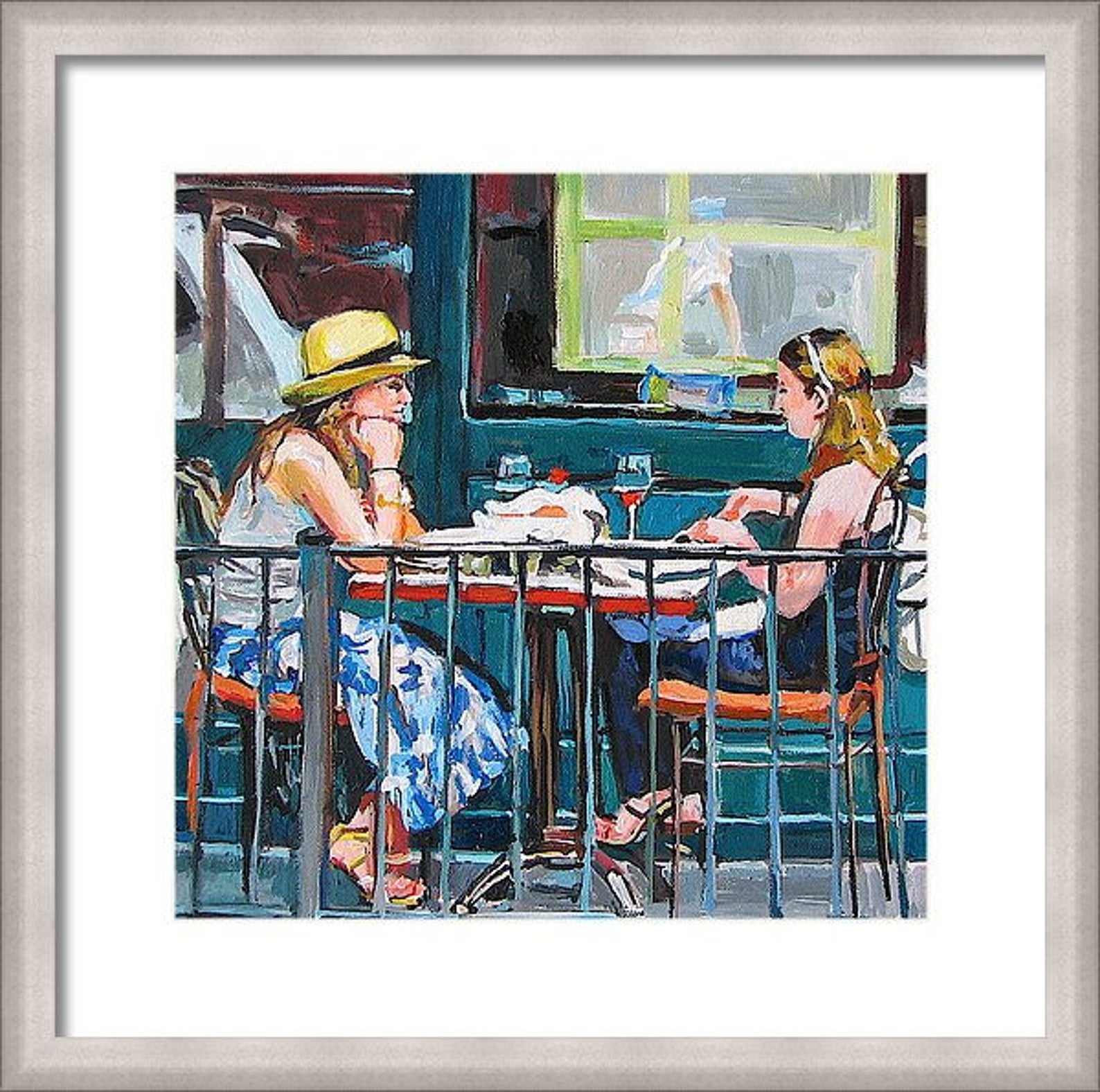 Cafe Painting. Friendship. Gift for Friend Women at - Etsy