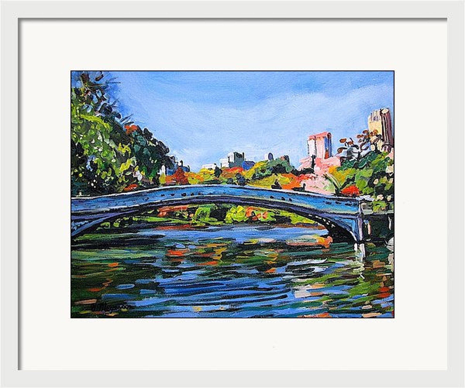 NYC Painting Central Park Bow Bridge Painting New York City | Etsy