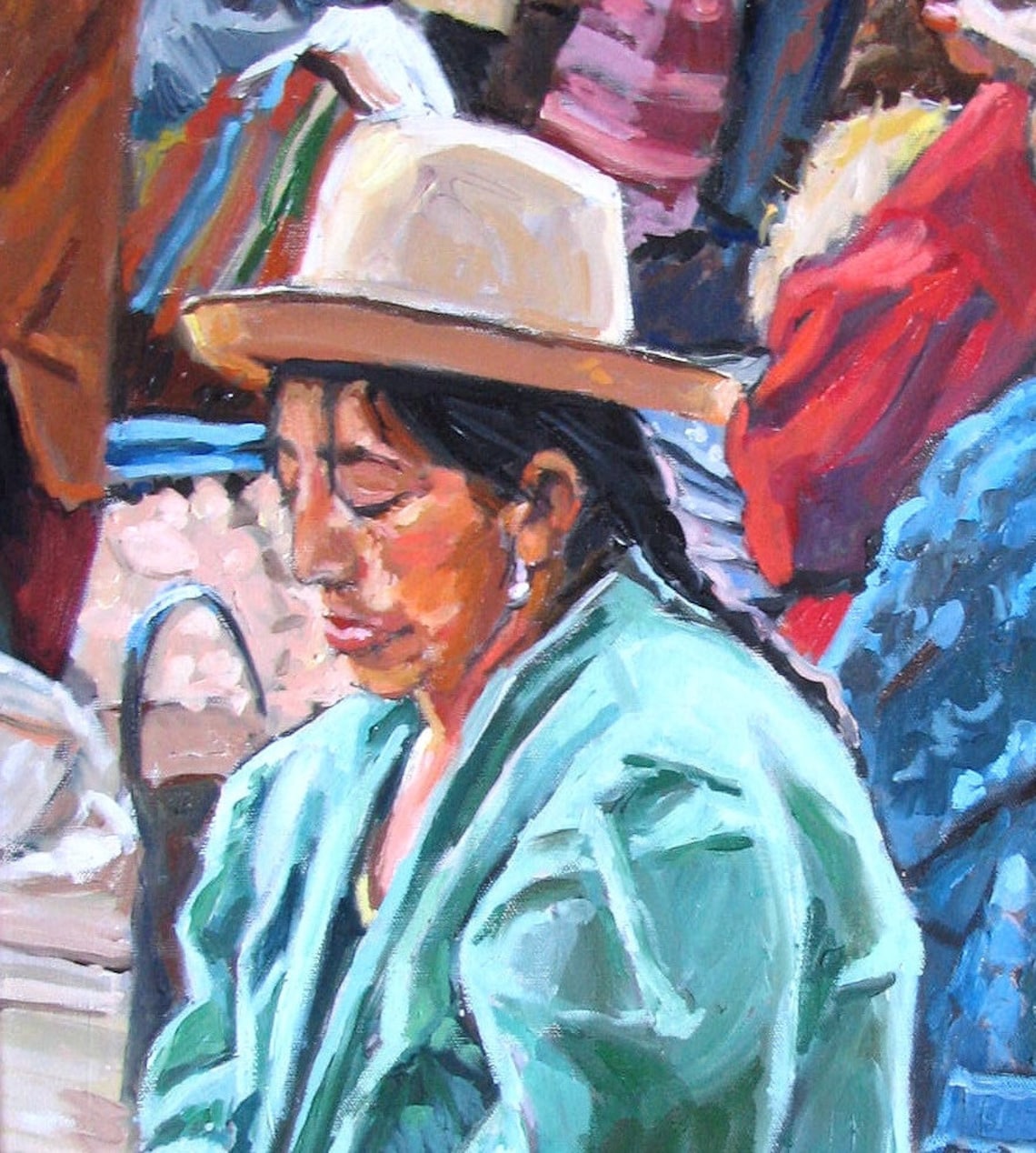 Peruvian Women at Market Peru Painting Art Print Gwen Meyerson - Etsy