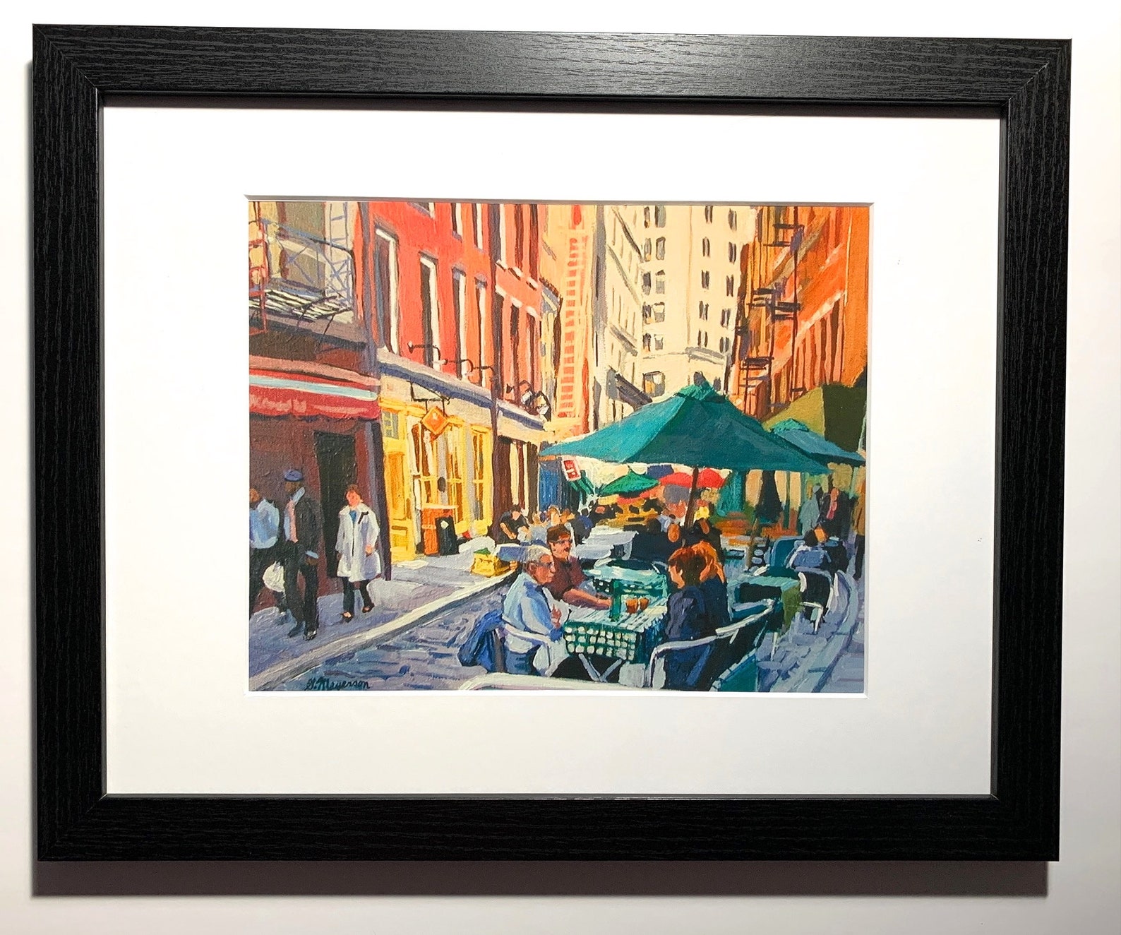 NYC Wall Art. Manhattan Stone Street Cafe Painting Smorgas - Etsy