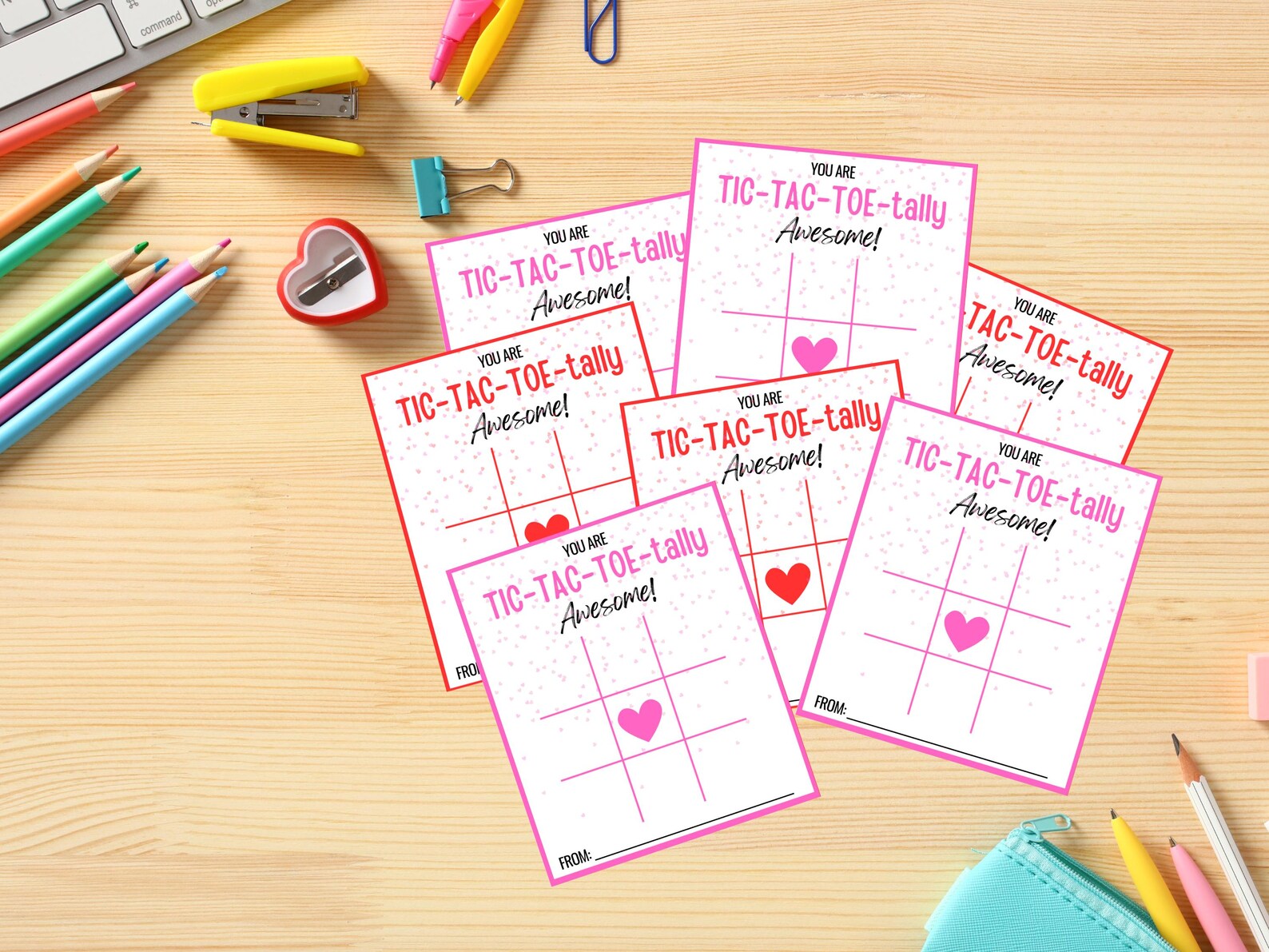 Tic Tac Toe Valentines Printable - Kids Valentine's Day Cards - Tic Tac ...