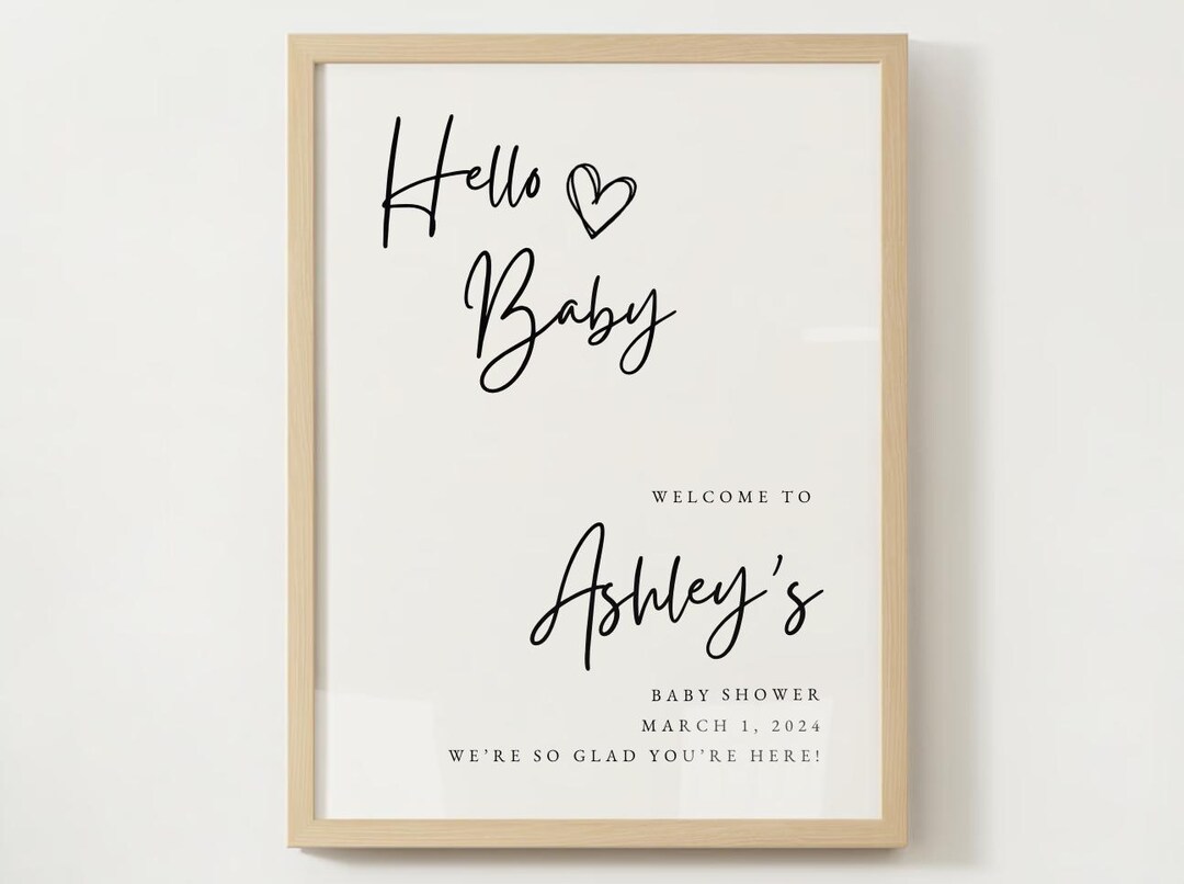 Editable Baby Shower Welcome Sign - Hello Baby Welcome Poster - Baby ...