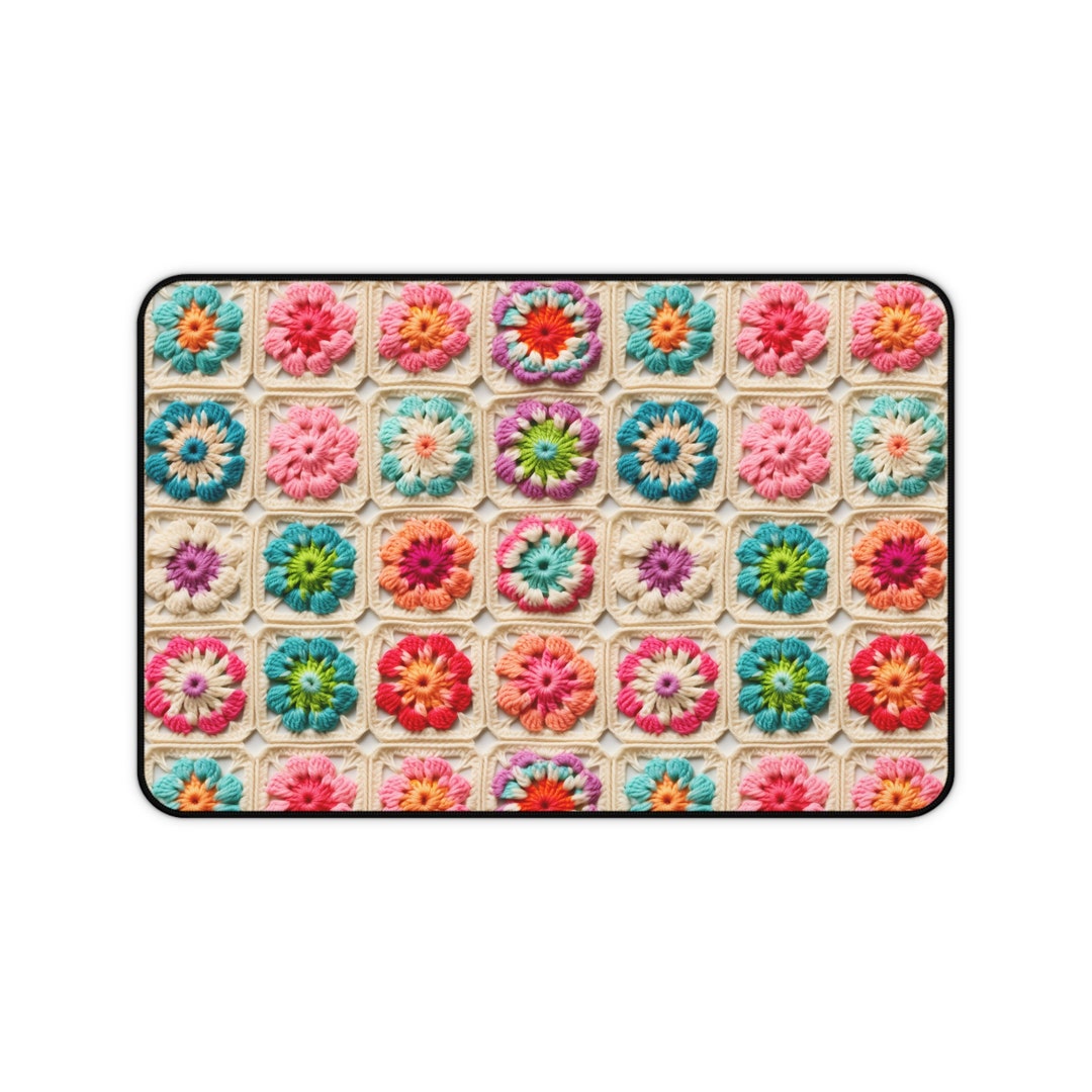 Granny Core Desk Mat Crocheted Vintage Style Table Protector Handmade ...