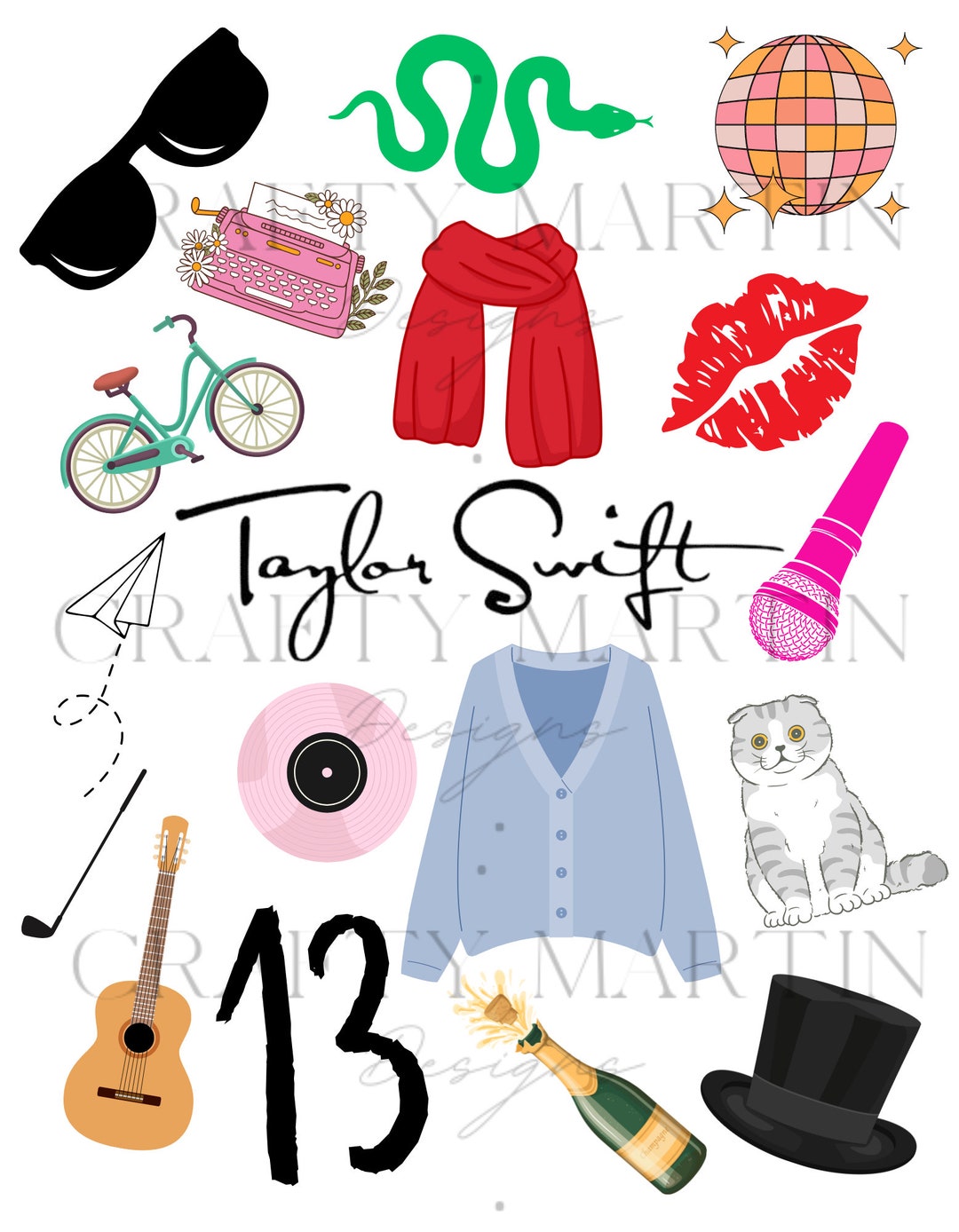 Taylor Swift Collage PNG, Digital Files, Transparent Images, Printable ...