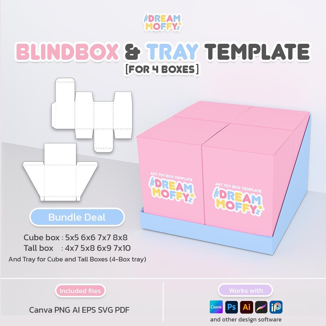 Small Blindbox & Tray Template L Gift Box L Surprise Box L DIY Box L ...