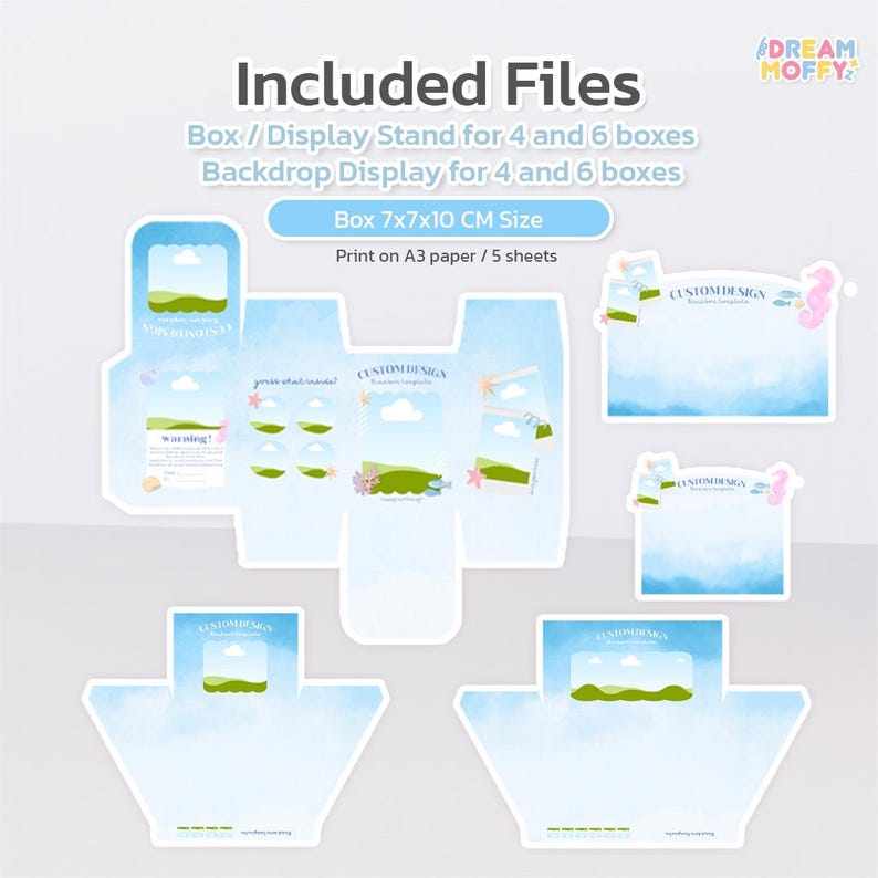 Blue Blind Box Design Template Editable DIY Surprise Gift Box for Him ...