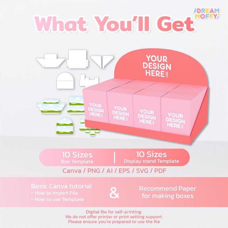 Extra Large Blind Box and Display Stand Box Canva Template Editable DIY ...