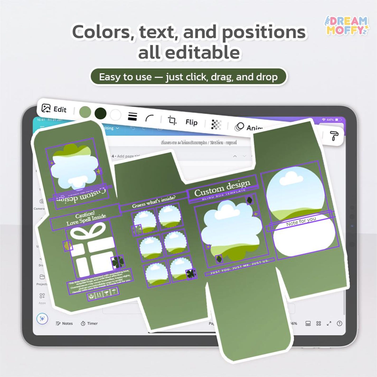 Green Blind Box Design Template Editable DIY Surprise Gift Box for Him ...