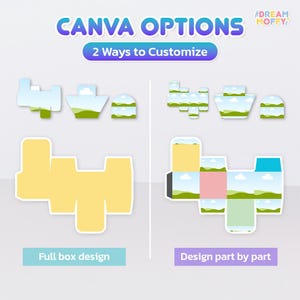 Medium Display Stand Box Canva Template Editable DIY Surprise Gift Box ...
