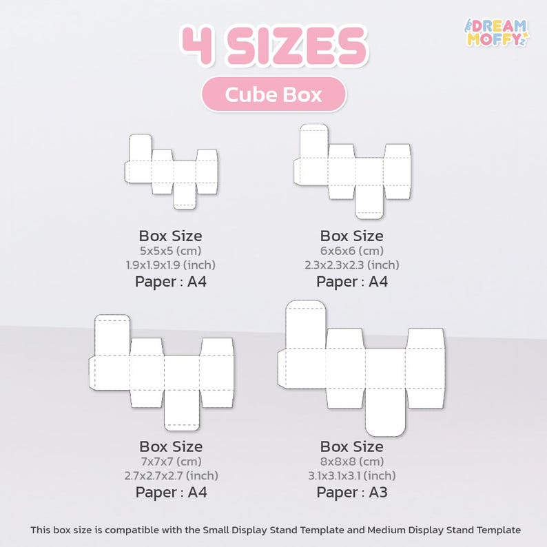 Small Blind Box and Display Stand Box Canva Template Editable DIY ...