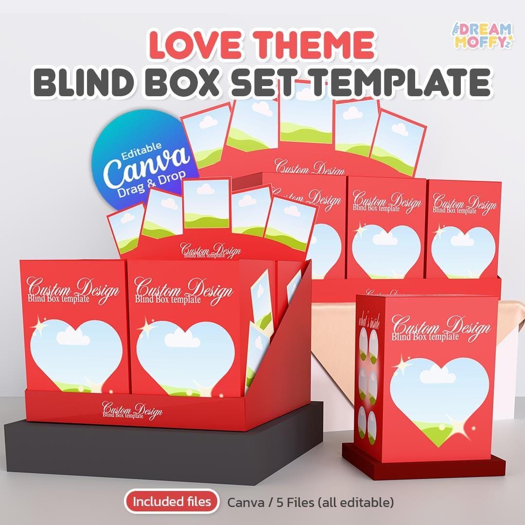 Red Blind Box Design Template Editable DIY Surprise Gift Box for Him - Etsy