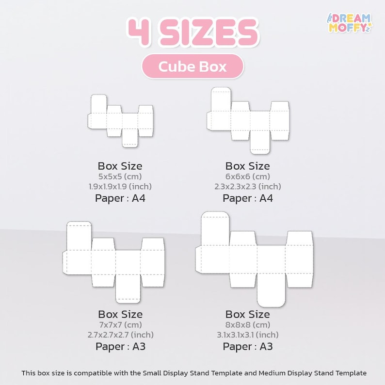 Medium Blind Box and Display Stand Box Canva Template Editable DIY ...