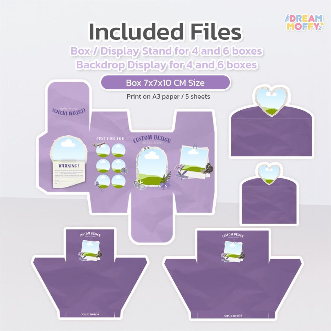 Purple Blind Box Design Template Editable DIY Surprise Gift Box for Him ...