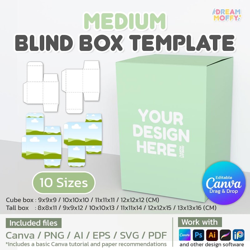 Printable Diy Blind Box Template - Etsy