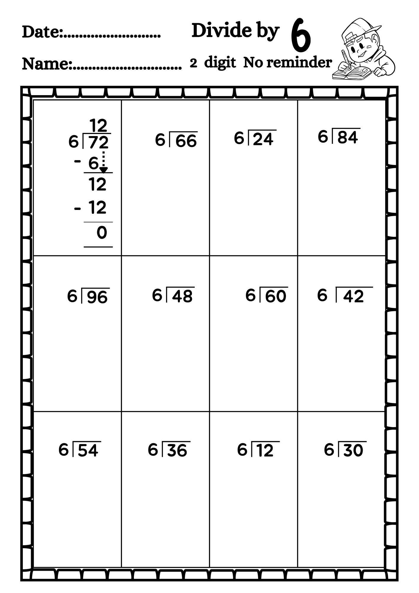 3rd Grade Division Facts Practice Worksheets - Etsy