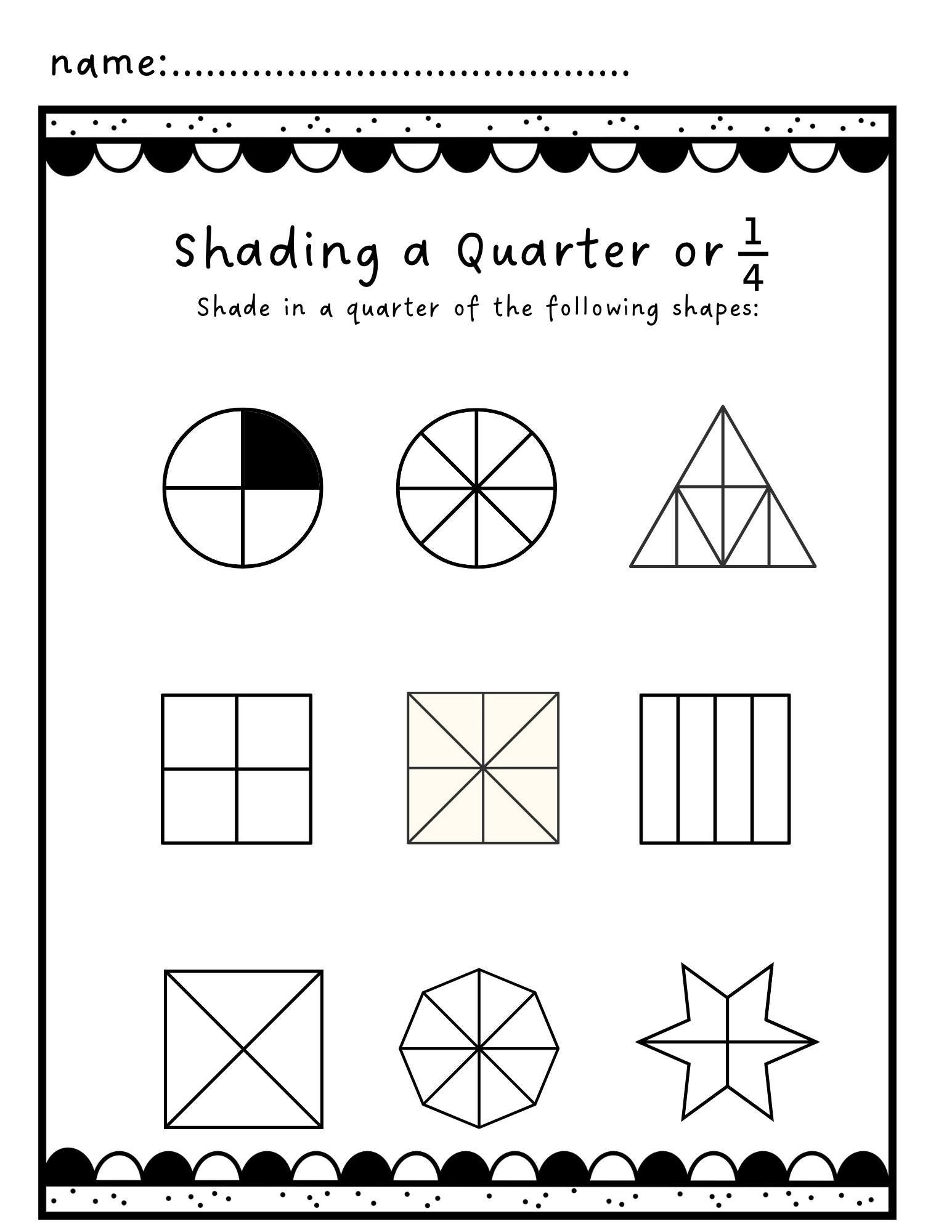 Introduction to Fractions First Grade Worksheets - Etsy