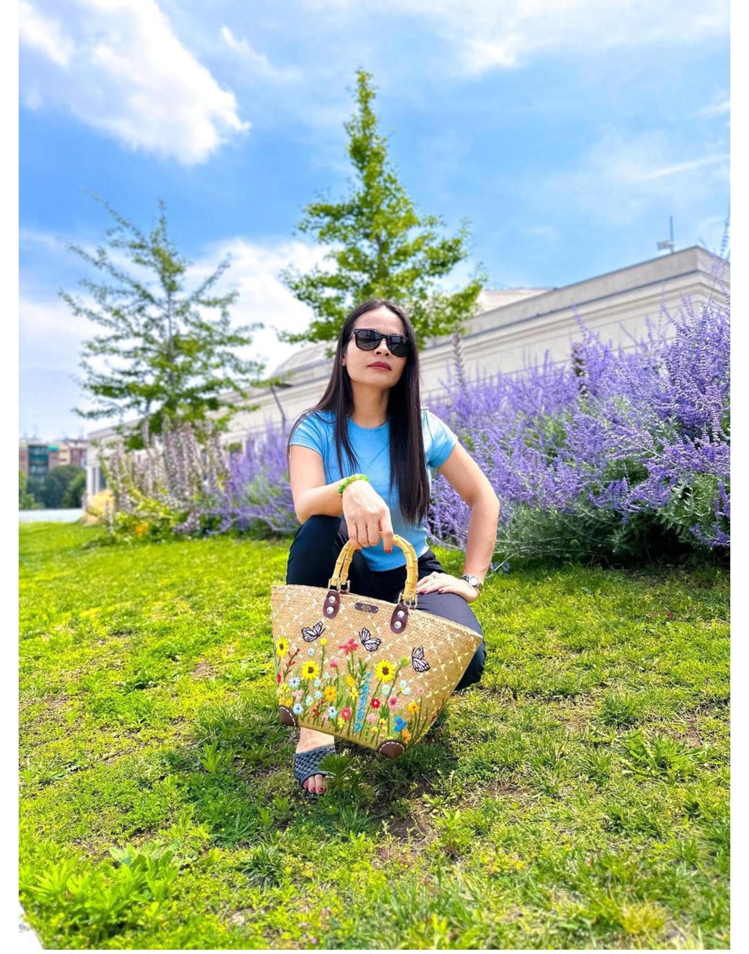 Bamboo Handle Colorful Jute Bag Handmade Bag Hand Woven Bag - Etsy