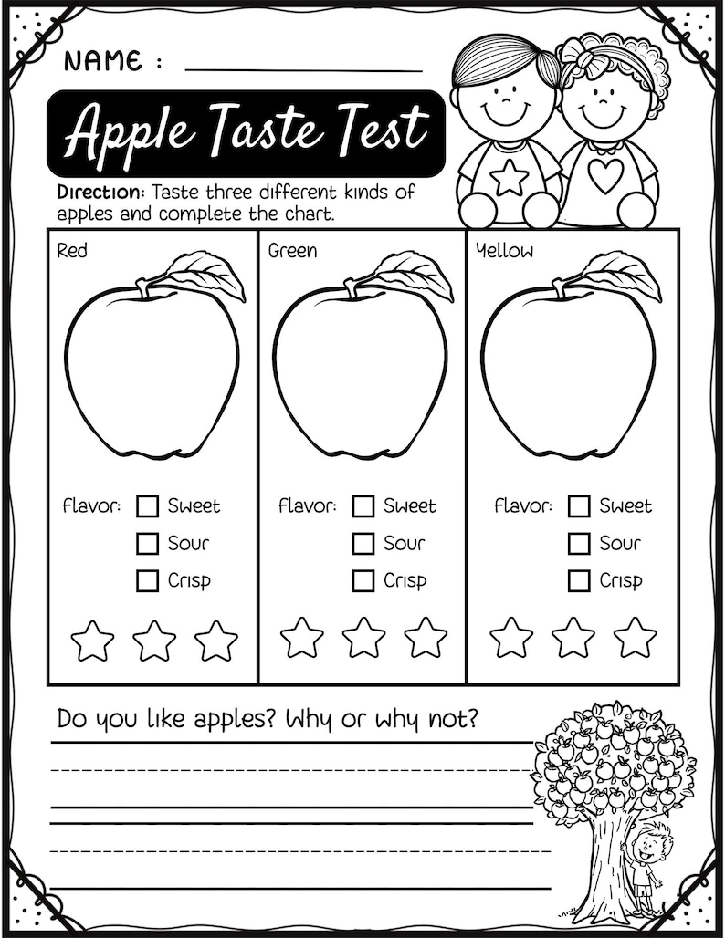 Apple Day Activities: First Grade Science Life Cycle & Math Worksheets ...