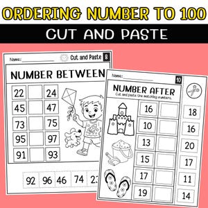 Ordering Numbers to 100 | Cut and Paste Activity | Spring Themed - Etsy