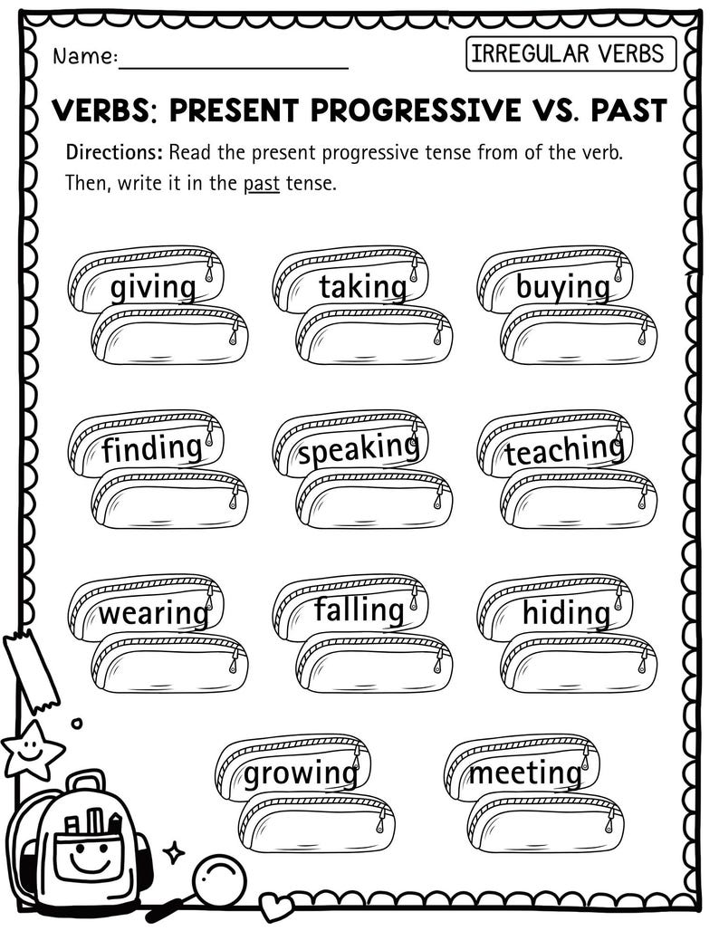 Verb Tenses Practice: Regular & Irregular Verbs, Past, Present, Presen ...