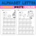 Alphabet A-Z Practice Tracing Handwriting Worksheet - Etsy