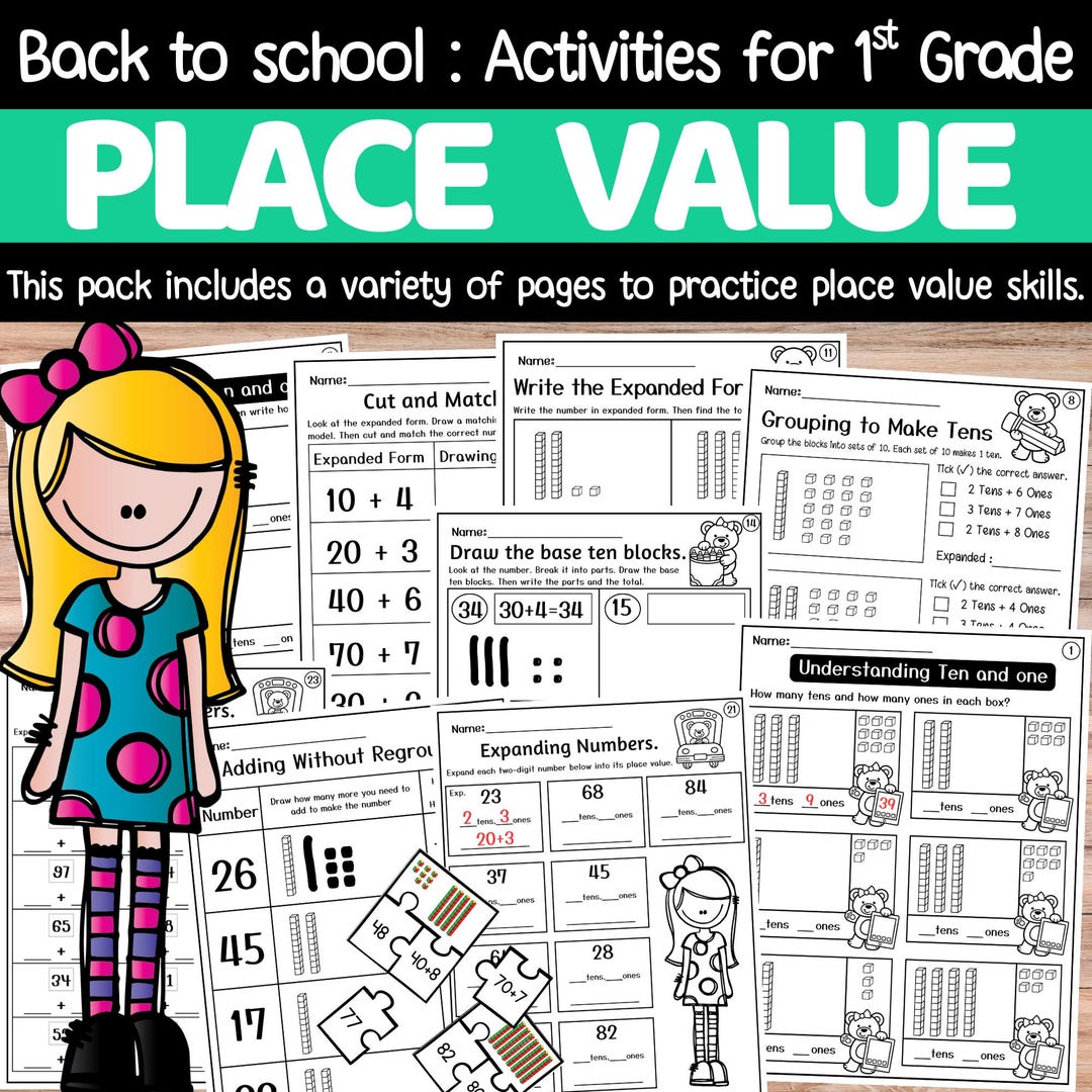 Place Value First Grade Worksheets and Puzzles – Tens and Ones ...