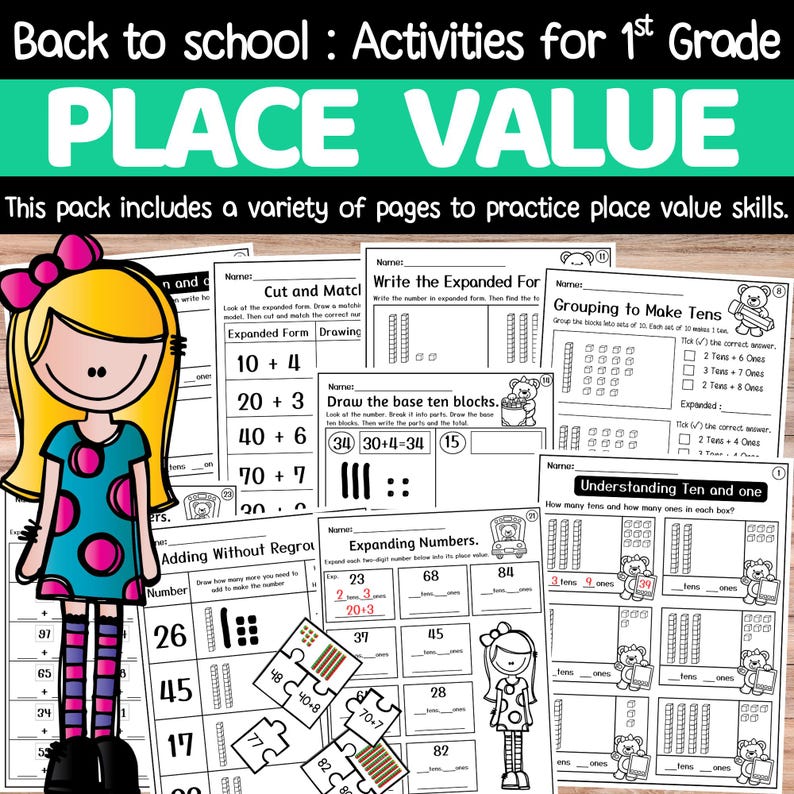 Place Value First Grade Worksheets and Puzzles – Tens and Ones ...