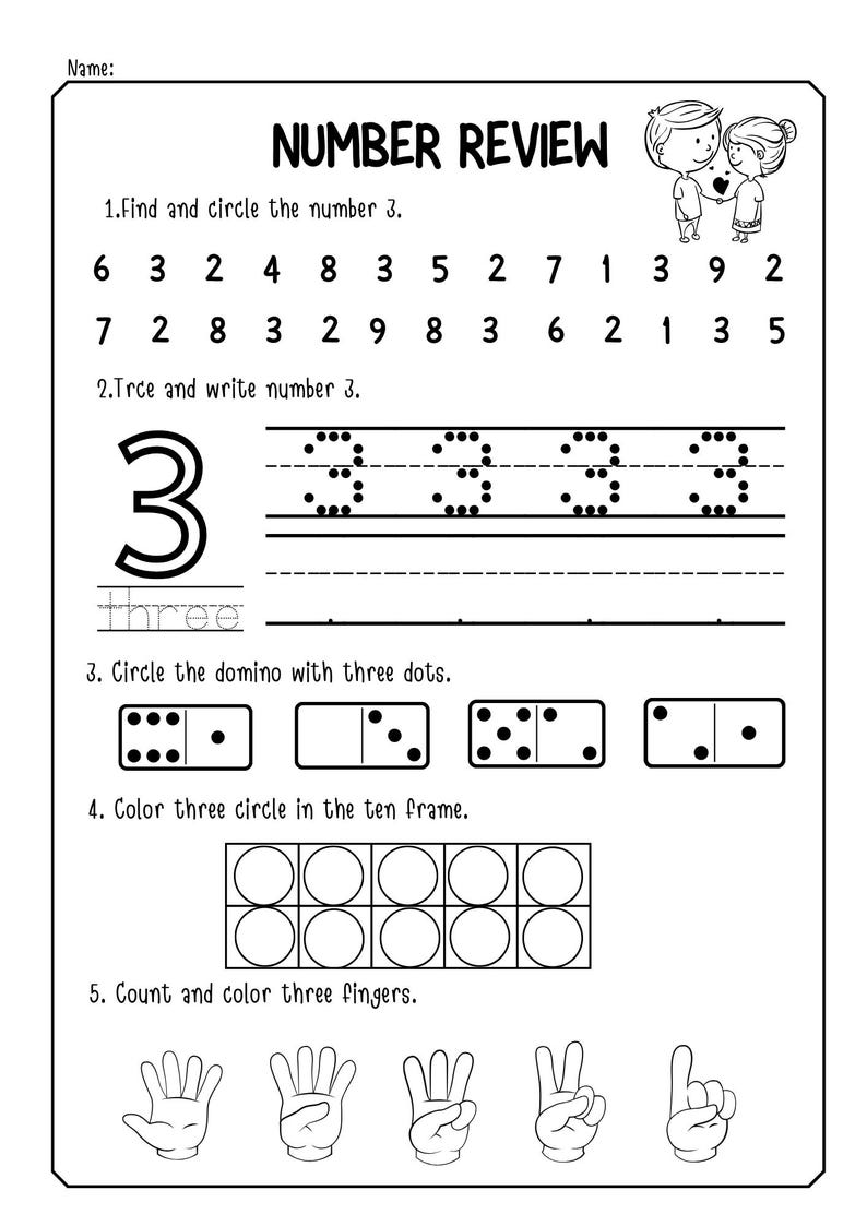 Number 1-20 Practice Worksheets - Etsy