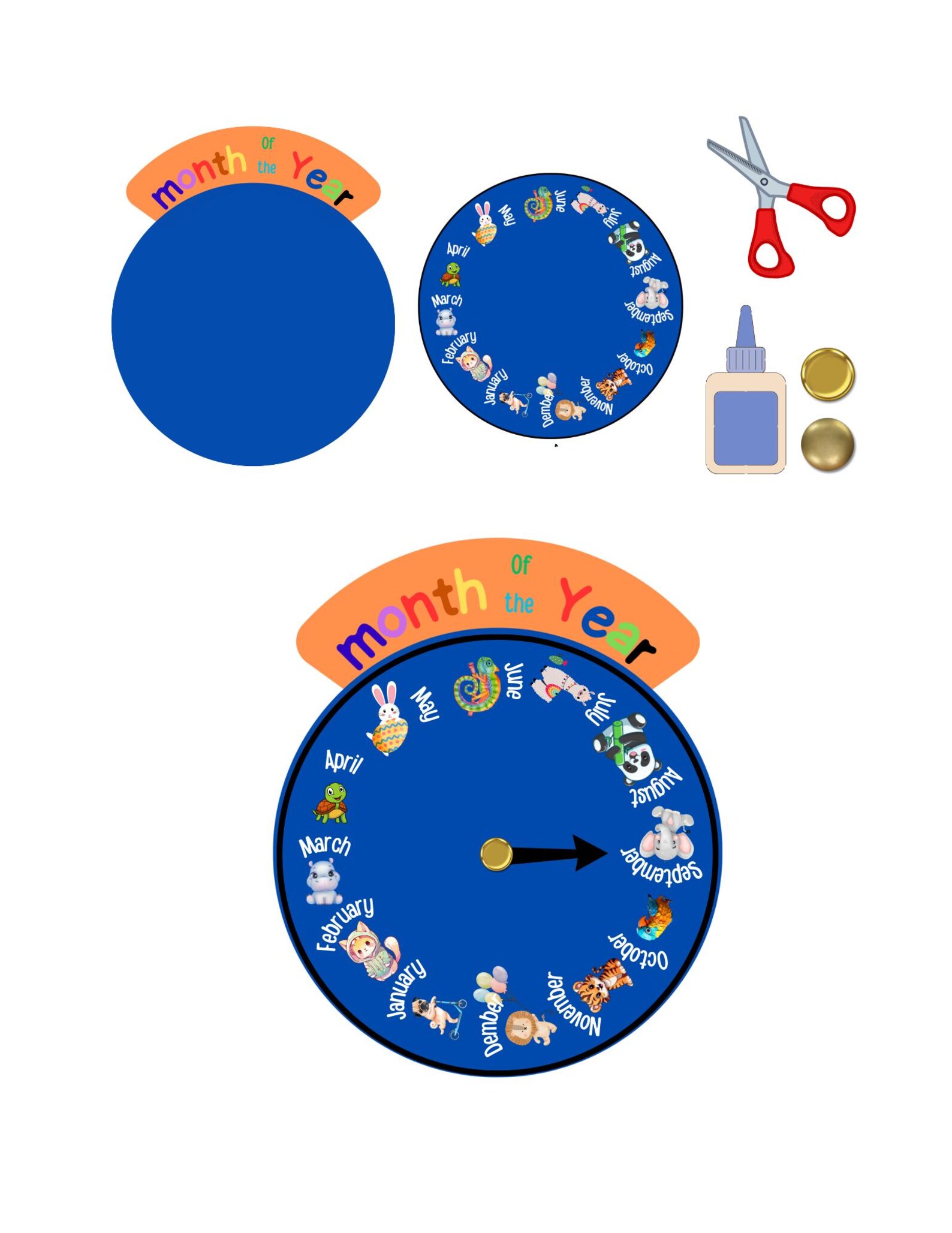 Calendar Wheel Number 1-10, Day of the Week, Month of the Year - Etsy