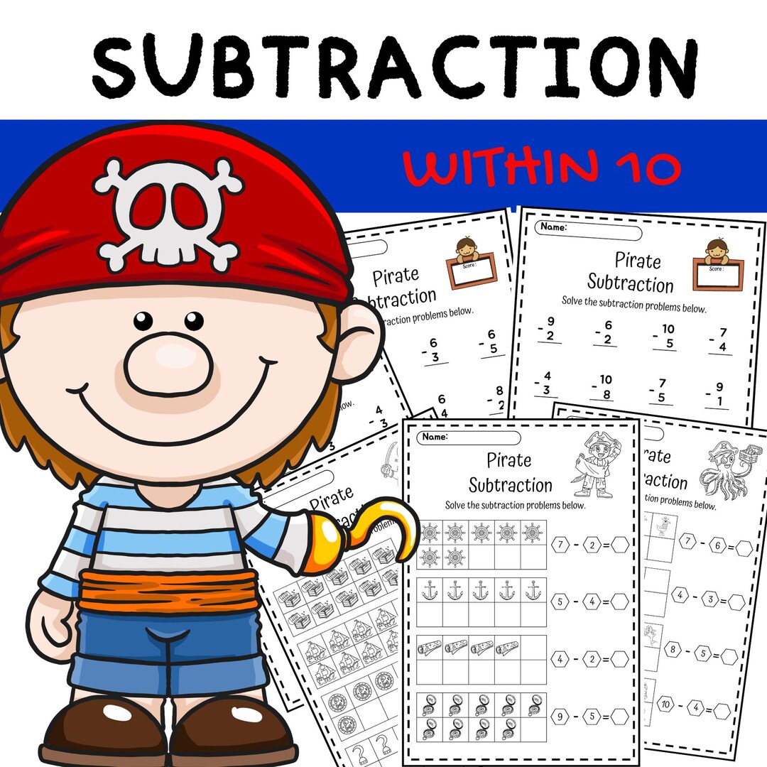 Pirate Subtraction Worksheet - Fun Math Practice for Kids ...