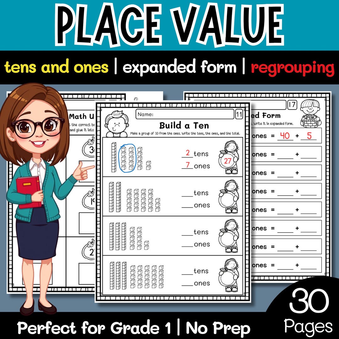 First Grade Place Value | Tens and Ones | Expanded Form | Regrouping ...