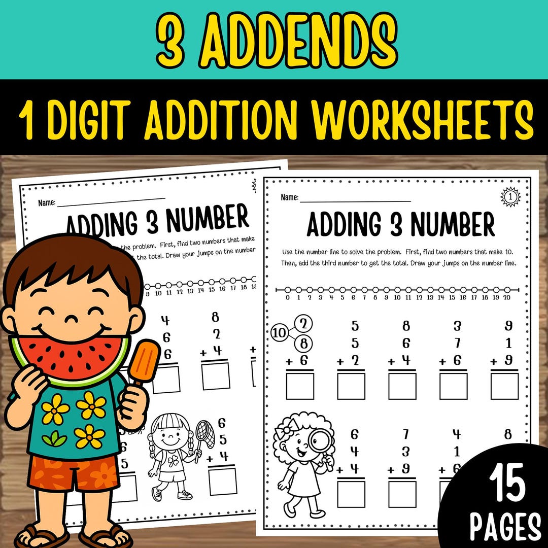 Adding 3 Numbers | Make a Ten Worksheets 1st Grade Math Review ...