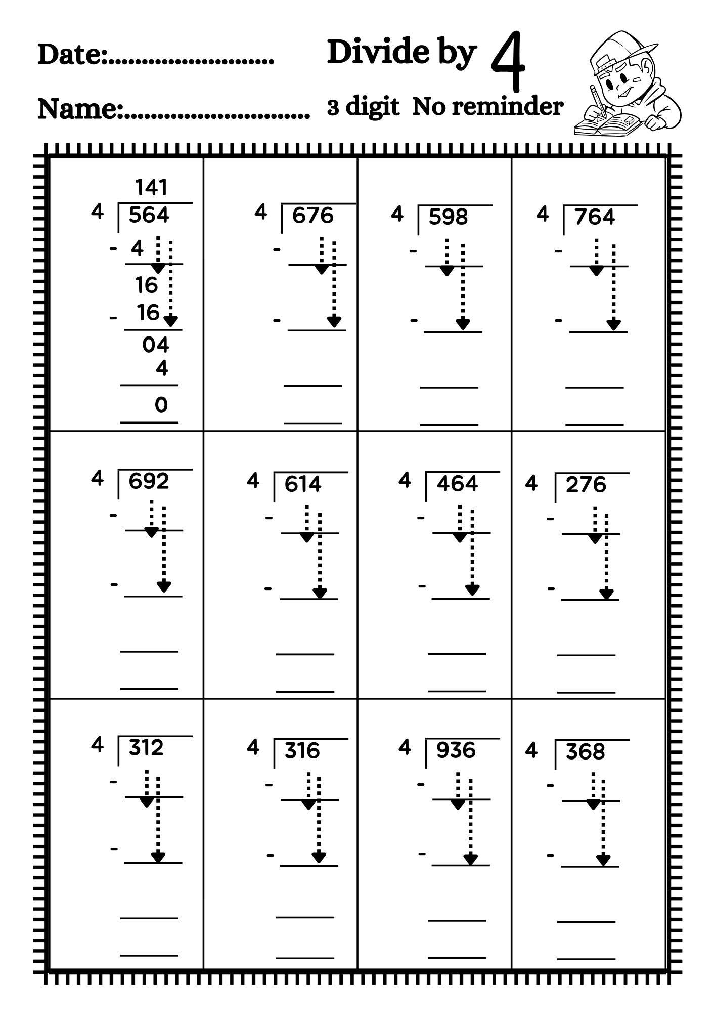 3rd Grade Division Facts Practice Worksheets - Etsy