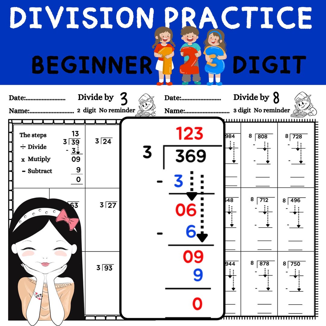 3rd Grade Division Facts Practice Worksheets - Etsy