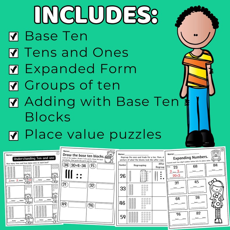 Place Value First Grade Worksheets and Puzzles – Tens and Ones ...