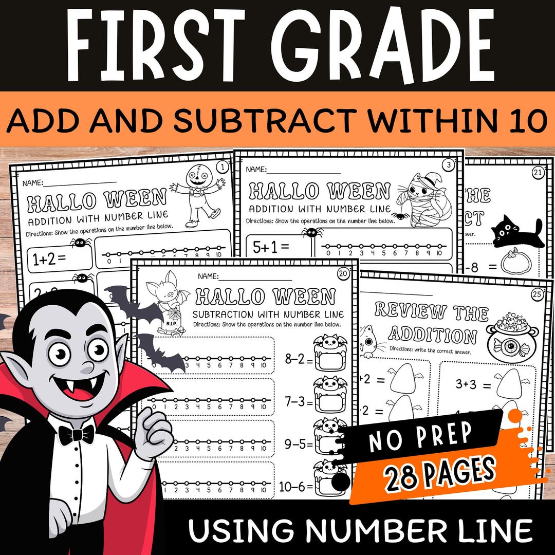 Halloween Math Worksheets | Addition & Subtraction Within 10 Using ...