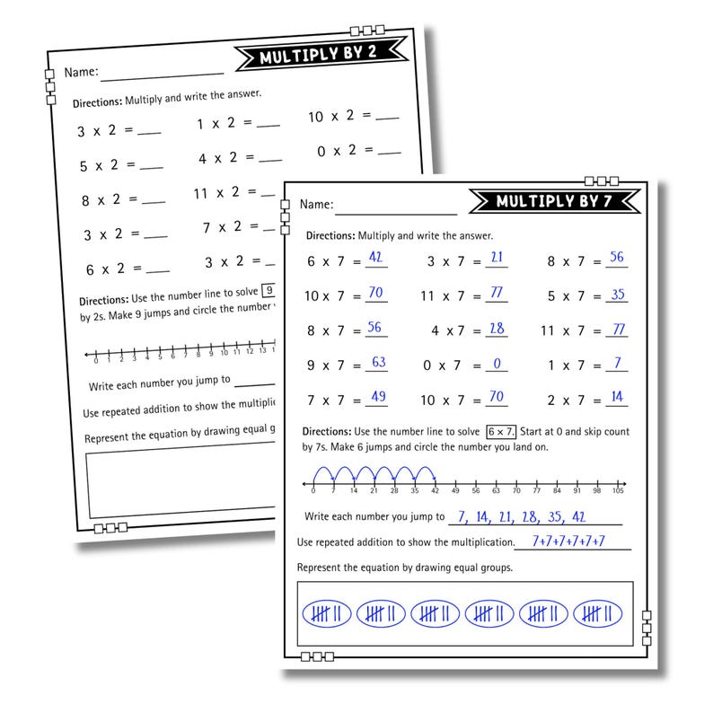 Multiplication Facts Fluency Practice Basic Math Mixed Worksheets - Etsy