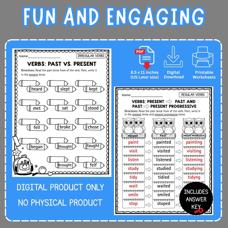 Verb Tenses Practice: Regular & Irregular Verbs, Past, Present, Presen ...