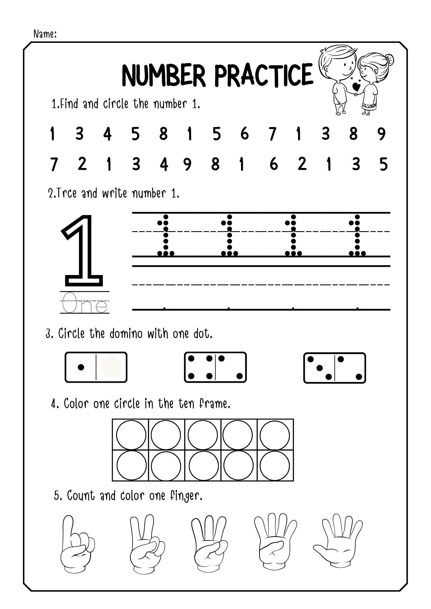 Number 1-20 Practice Worksheets - Etsy