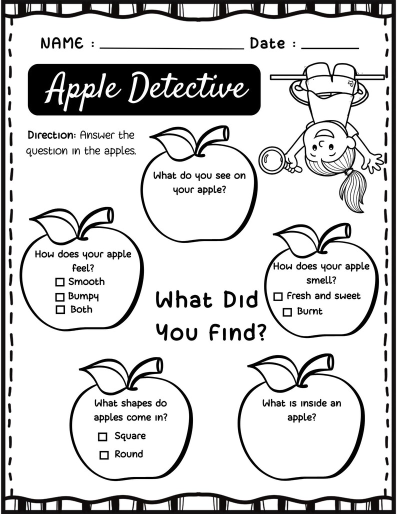 Apple Day Activities: First Grade Science Life Cycle & Math Worksheets ...