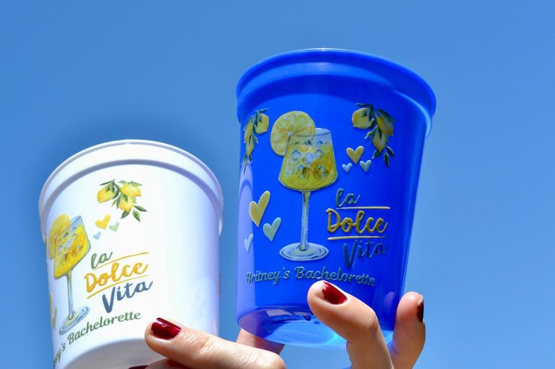 Personalized La Dolce Vita Bachelorette Party Cups: Italian Summer ...