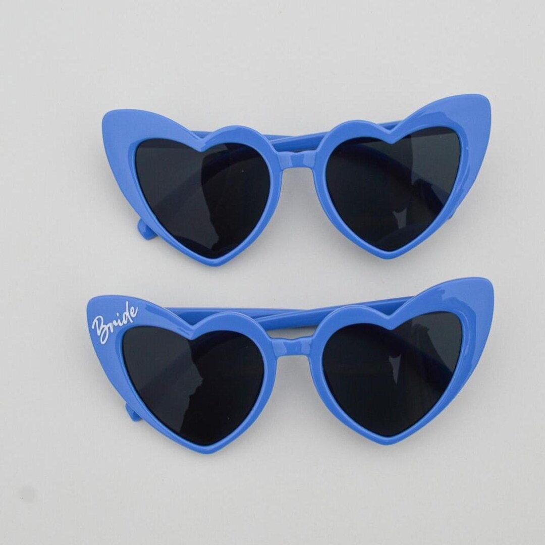 Blue Heart Sunglasses: Personalized Classic Blue Shade Party Favor ...